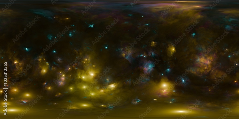 Photorealistic Yellow 12K HDRi Space Skybox of Nebula and Stars - 360 ...