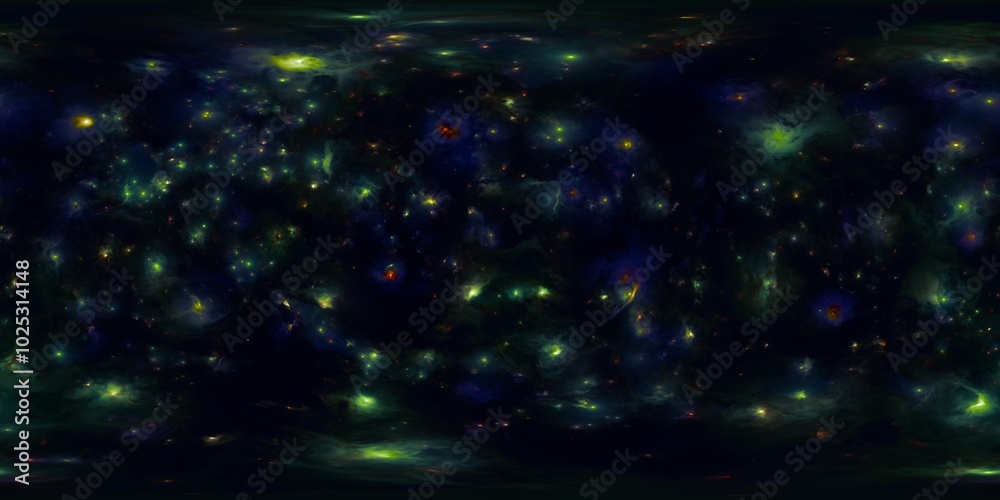 12K HDRi Cosmic Nebula with Stars in Seamless 360 Degree Skybox for 3D ...