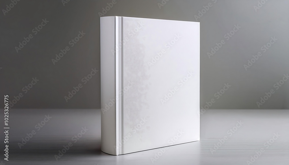 Blank book cover mockup displayed upright against a neutral background ...