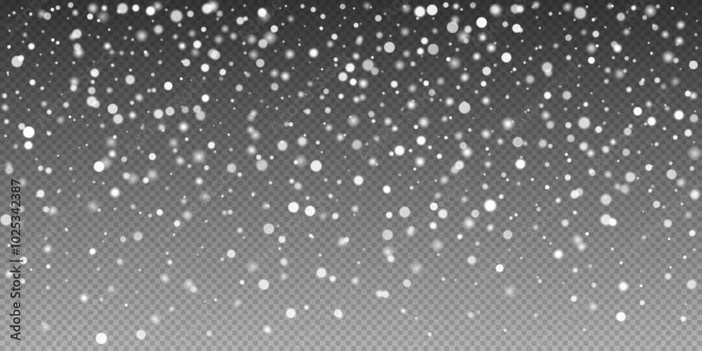 Snowflakes and frosty wind effects. Realistic dots snowfall with ...