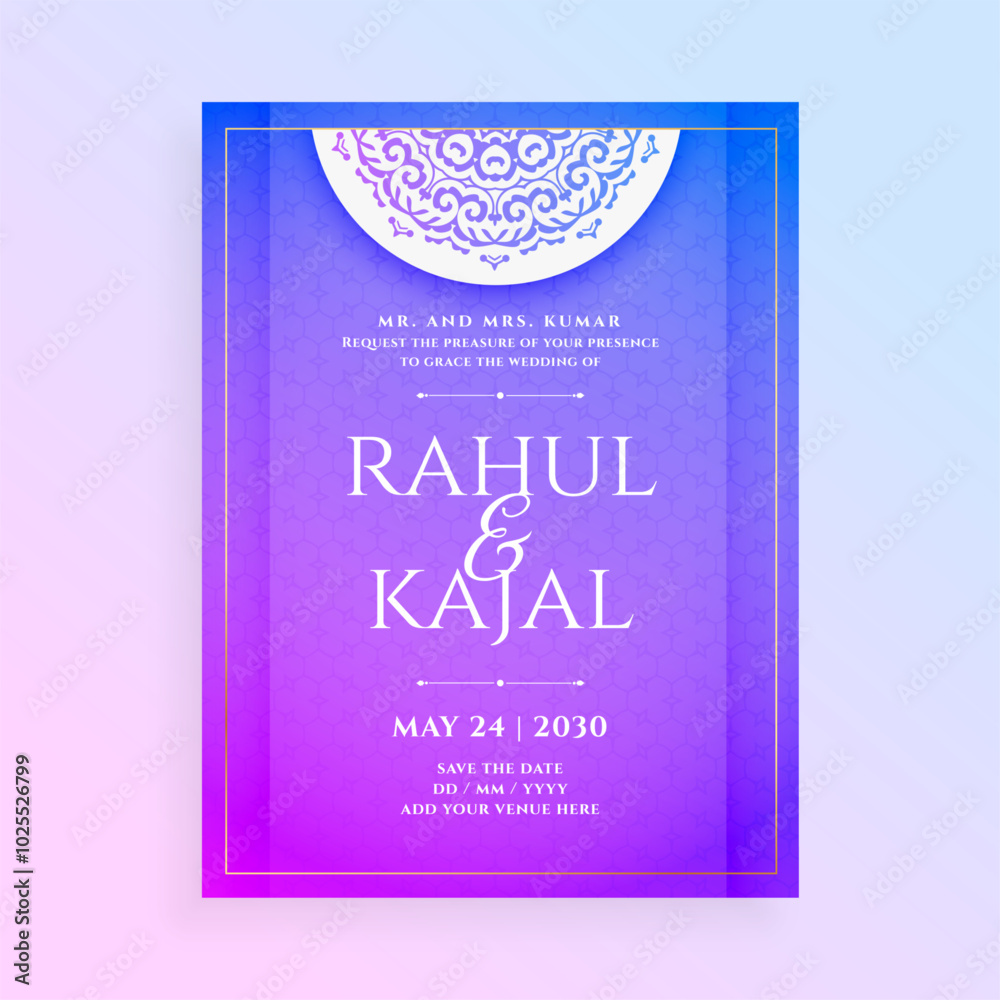 indian wedding invitation card flyer for your special celebration Stock ...
