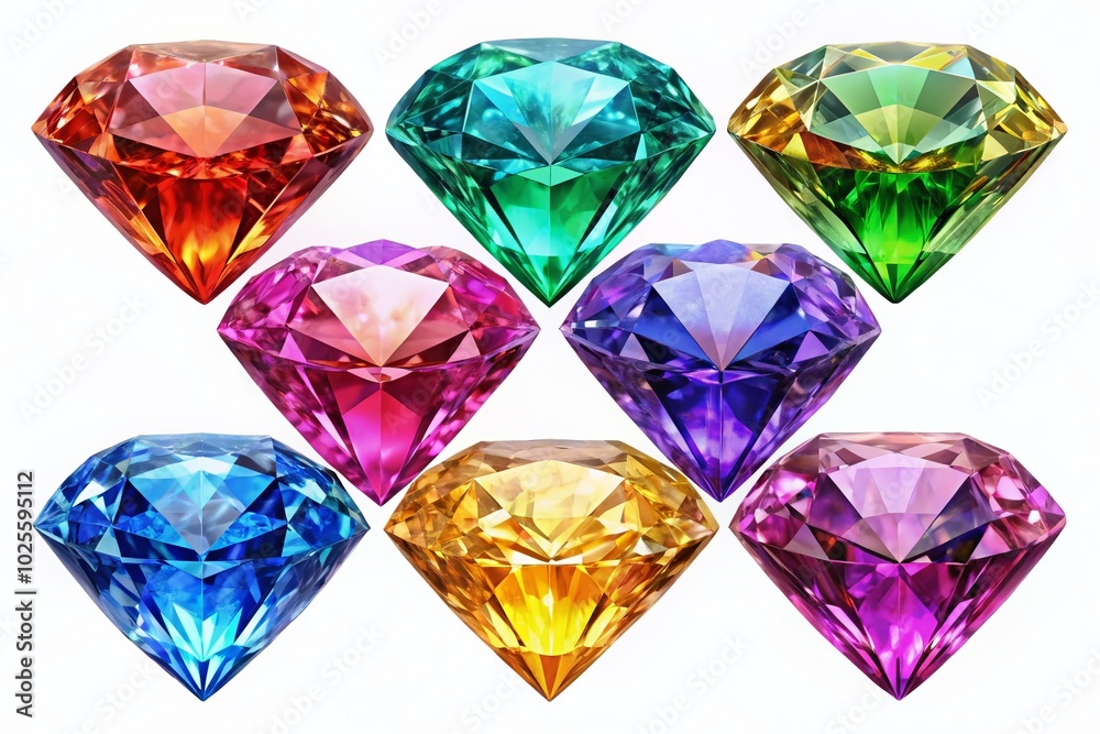 High-Quality Diamond PNG Cut Out Element Set for Graphic Design and ...