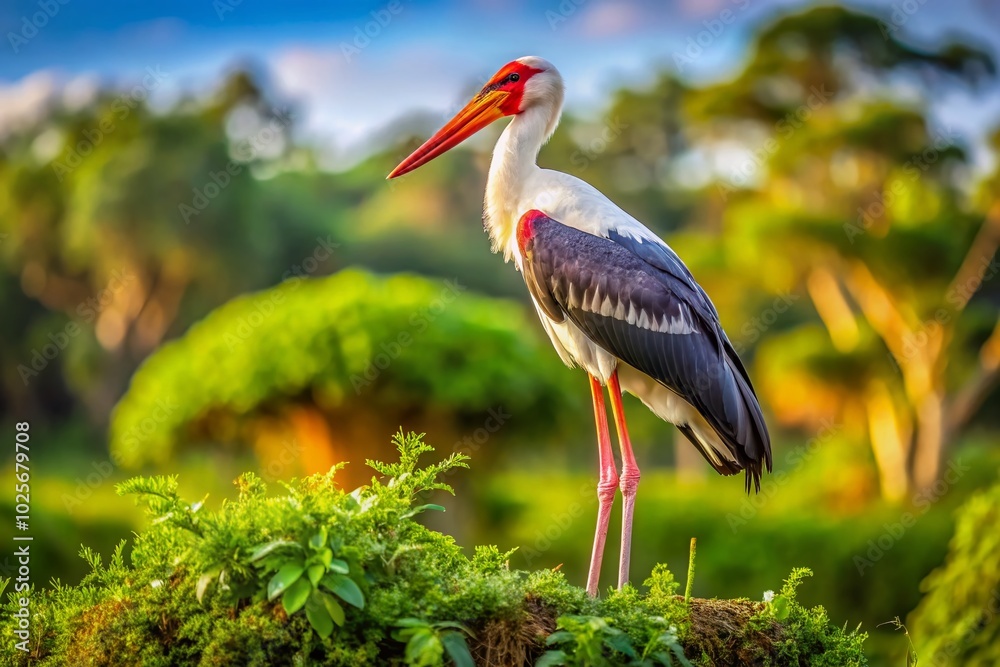 Majestic African Stork Bird Standing Gracefully in Its Natural Habitat ...