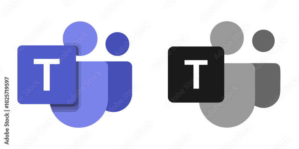 Microsoft teams logo transparent png. vector icon set Stock Vector ...