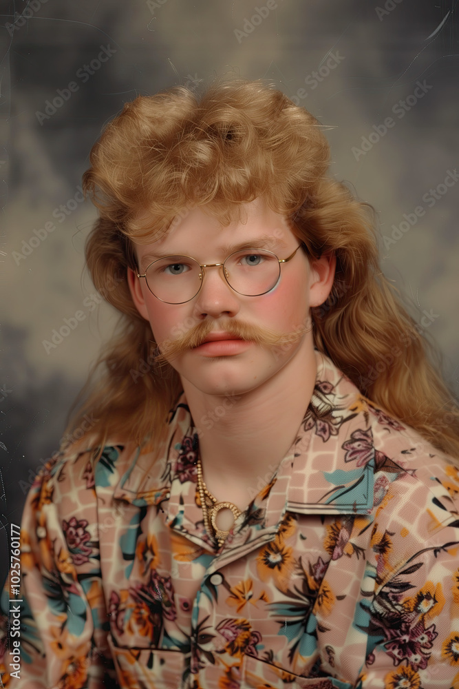 people of ai // yearbook school photo of an unattractive man with long ...