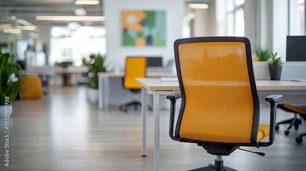 Stylish openplan office with collaborative zones, creative wall art ...