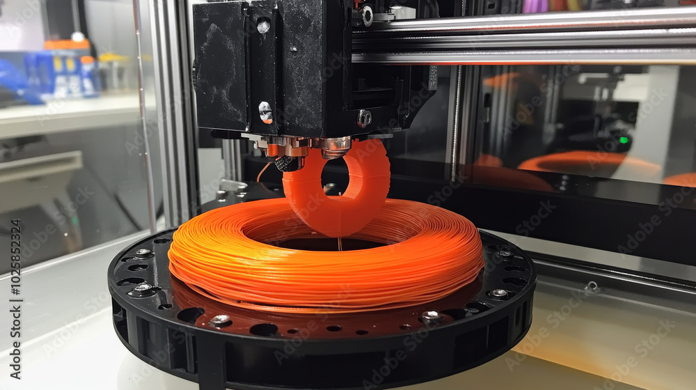 A 3D printer creates objects using a filament, following instructions ...