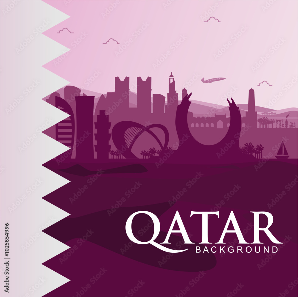 Exclusive Qatar National Day 2024 Background with Doha City Skyline ...