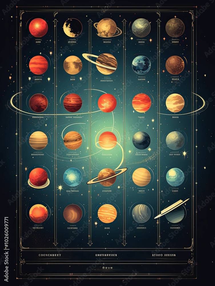 Illustrated Chart of Planets in the Solar System with Names and Details ...