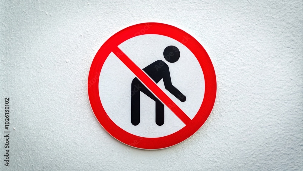 Prohibition Sign: Vector Silhouette of No Peeing Symbol on White ...