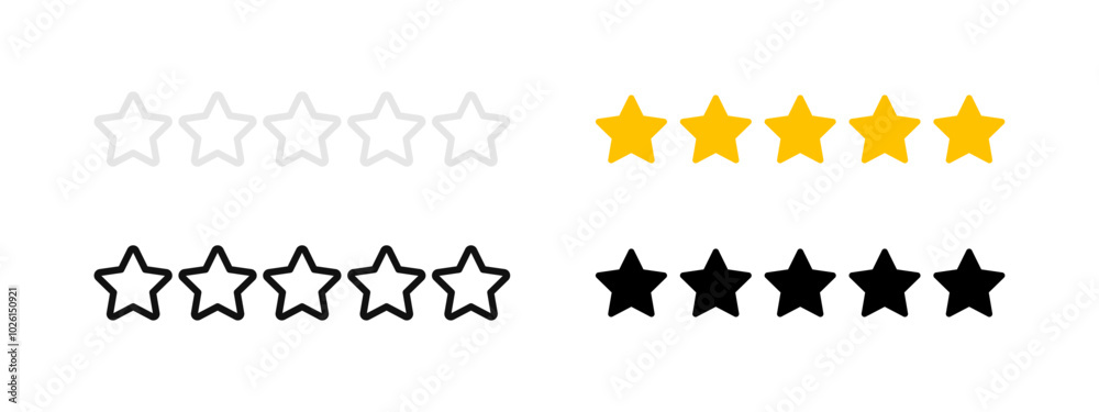5 stars review template. Five stars ranking sample illustration ...