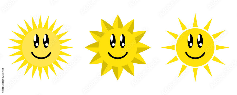 Sun emoji png with smiling face, sunshine emoji, sun mascot emoticon on ...