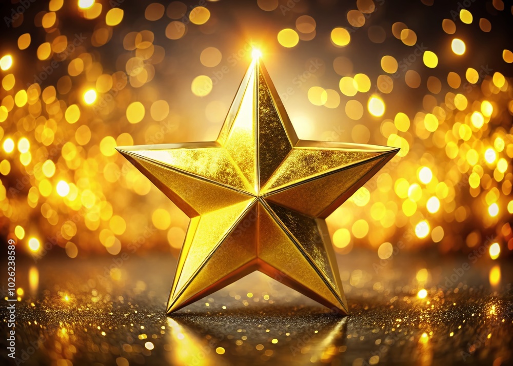 Bright Big Gold Star for Celebrations, Awards and Decorations - Perfect ...