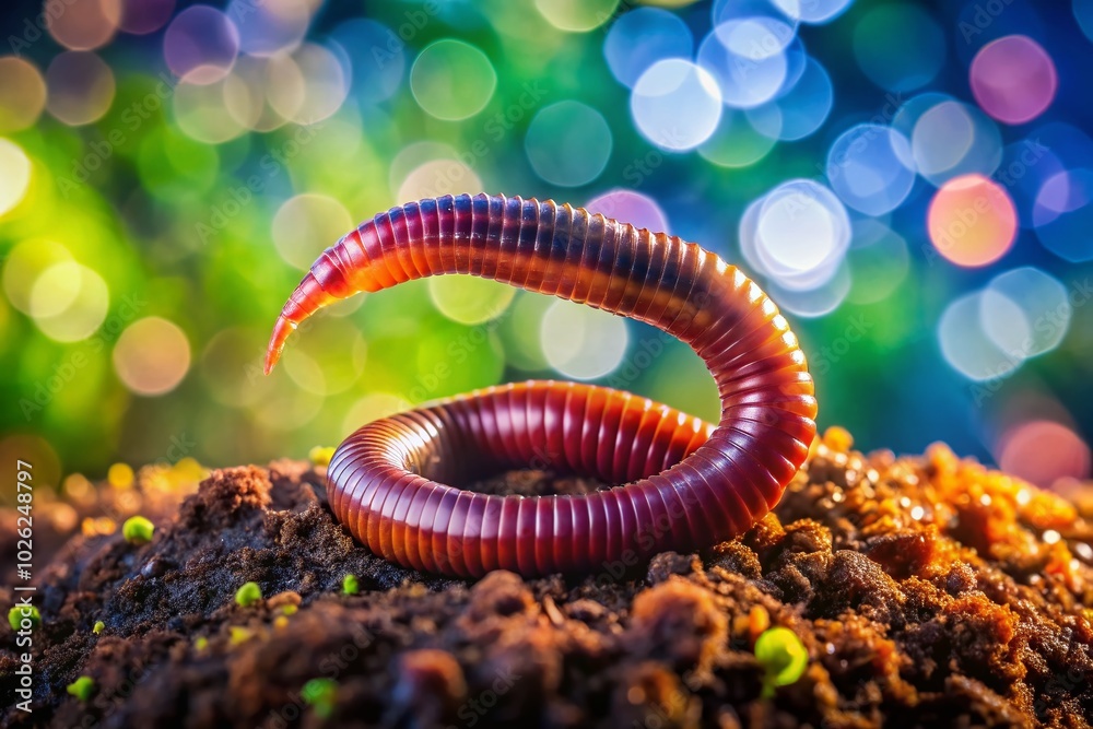 Detailed External Earthworm Diagram Illustrating Anatomy, Structure ...
