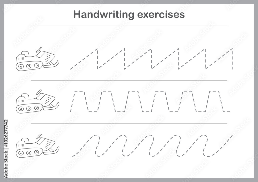 Basic writing exercises. Trace line worksheets for children. Preschool ...