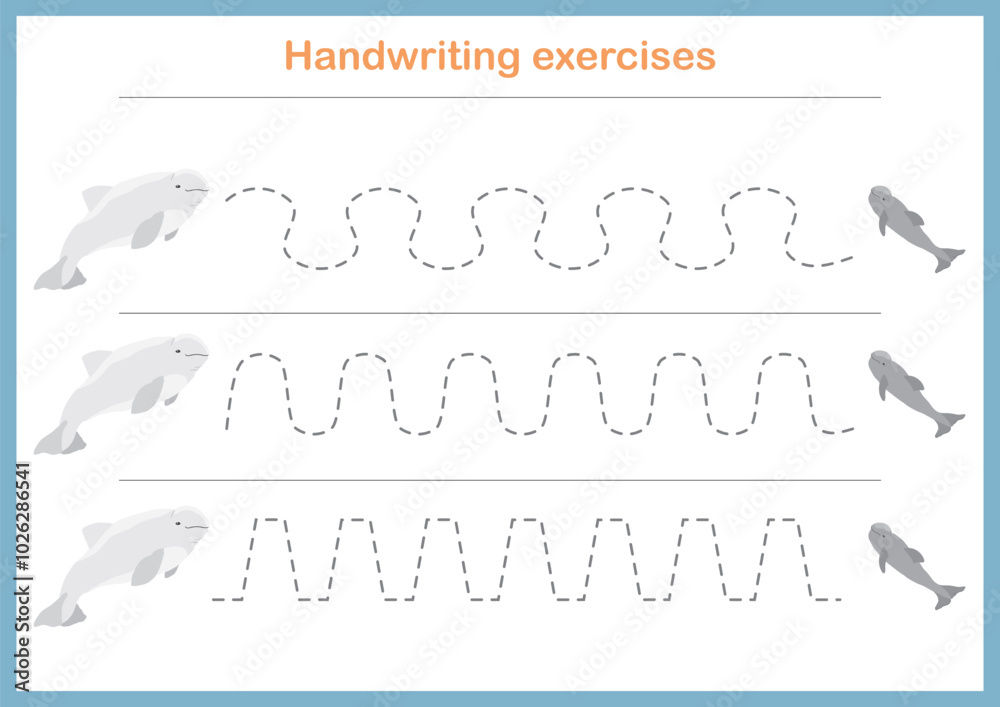 Basic writing exercises. Trace line worksheets for children. Preschool ...