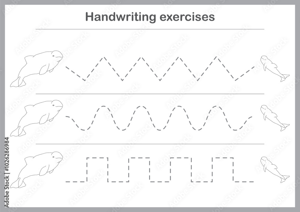 Basic writing exercises. Trace line worksheets for children. Preschool ...