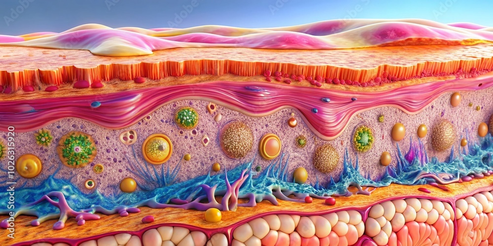 Detailed Microscopic View of Sebaceous Gland Structure for ...