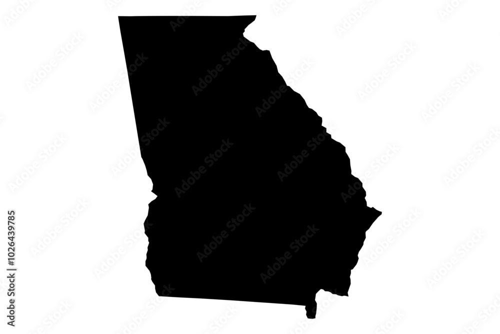 Georgia state map SVG in black fill with transparent background ...