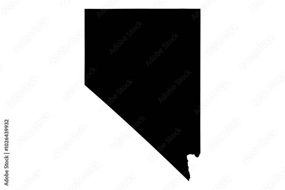 Nevada state map SVG in black fill with a transparent background. A ...