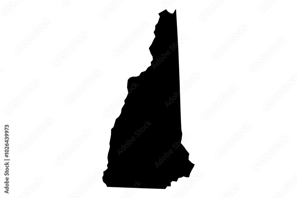 Vector de Stock New Hampshire State Silhouette - Black SVG Map of New ...