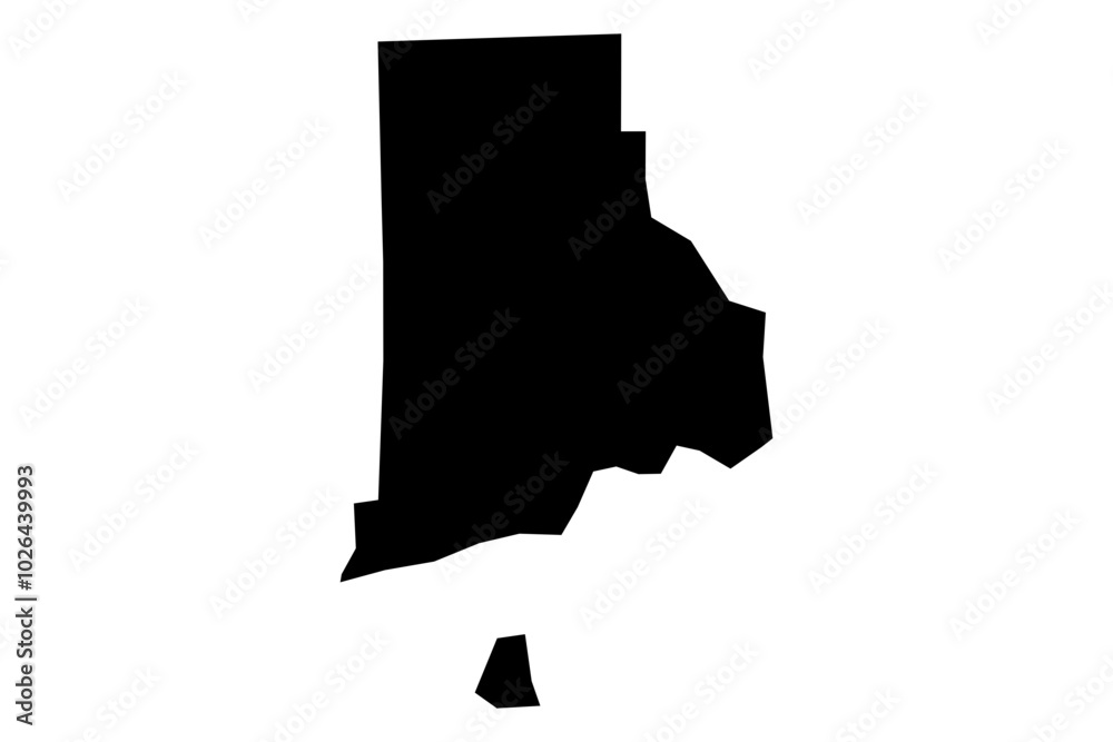 Vector de Stock Rhode Island State Silhouette - Black SVG Map of Rhode ...