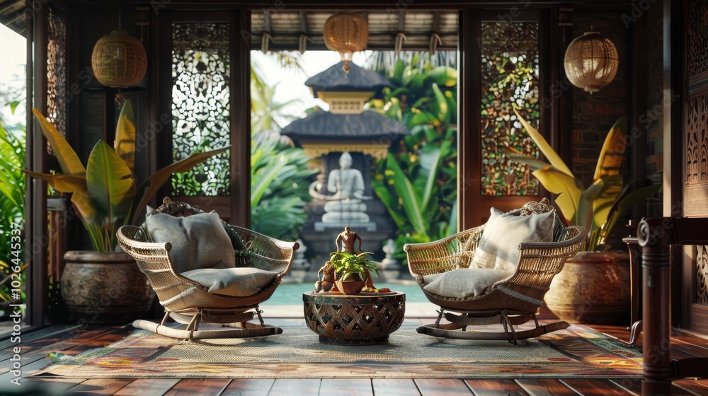 Serene bali inspired virtual background for zoom meetings featuring ...