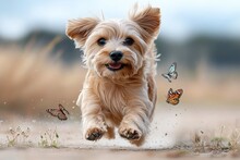 Dog Chasing Butterflies Free Stock Photo - Public Domain Pictures