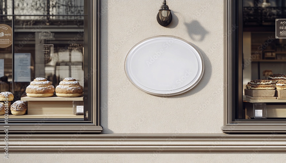 Oval store signage design mockup showcasing a stylish and modern shop ...