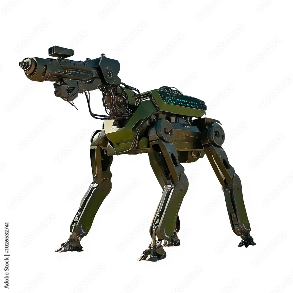 AI-Powered Military Robot Dog in Desert Testing Grounds Stock Photo ...