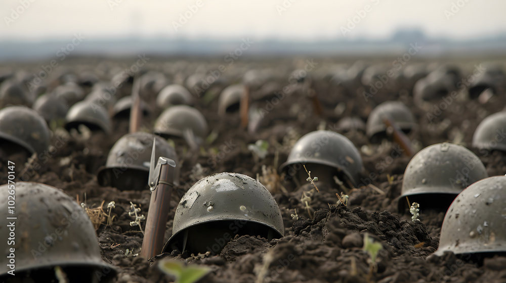 WW1 Helmets in No Man’s Land | Symbolising the Harsh Realities of ...