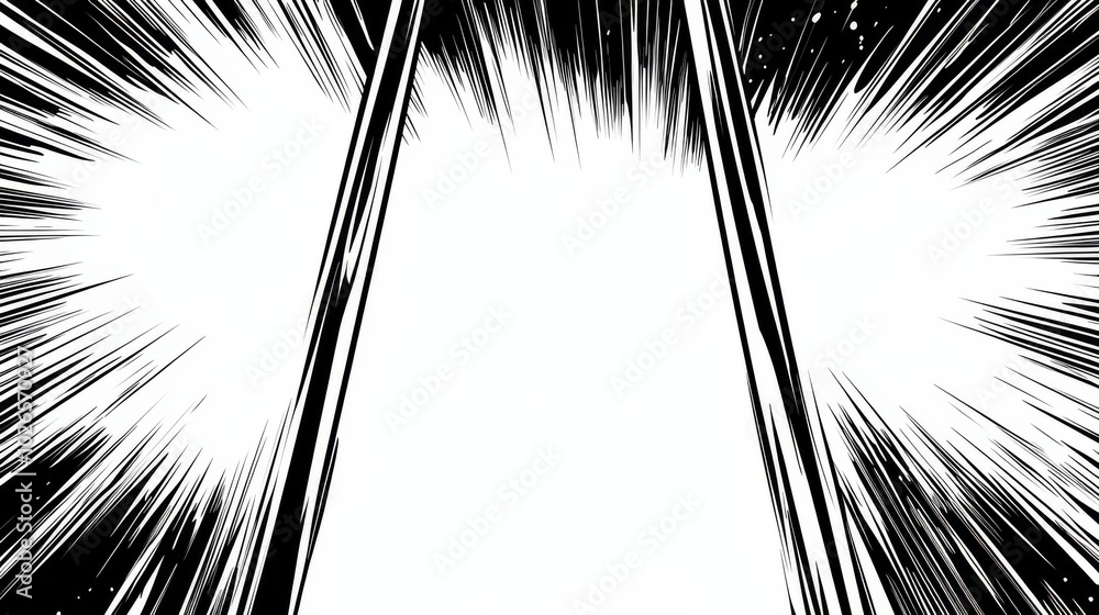 Dynamic Action Comic Book Panel Layout Featuring Three Blank Panels ...