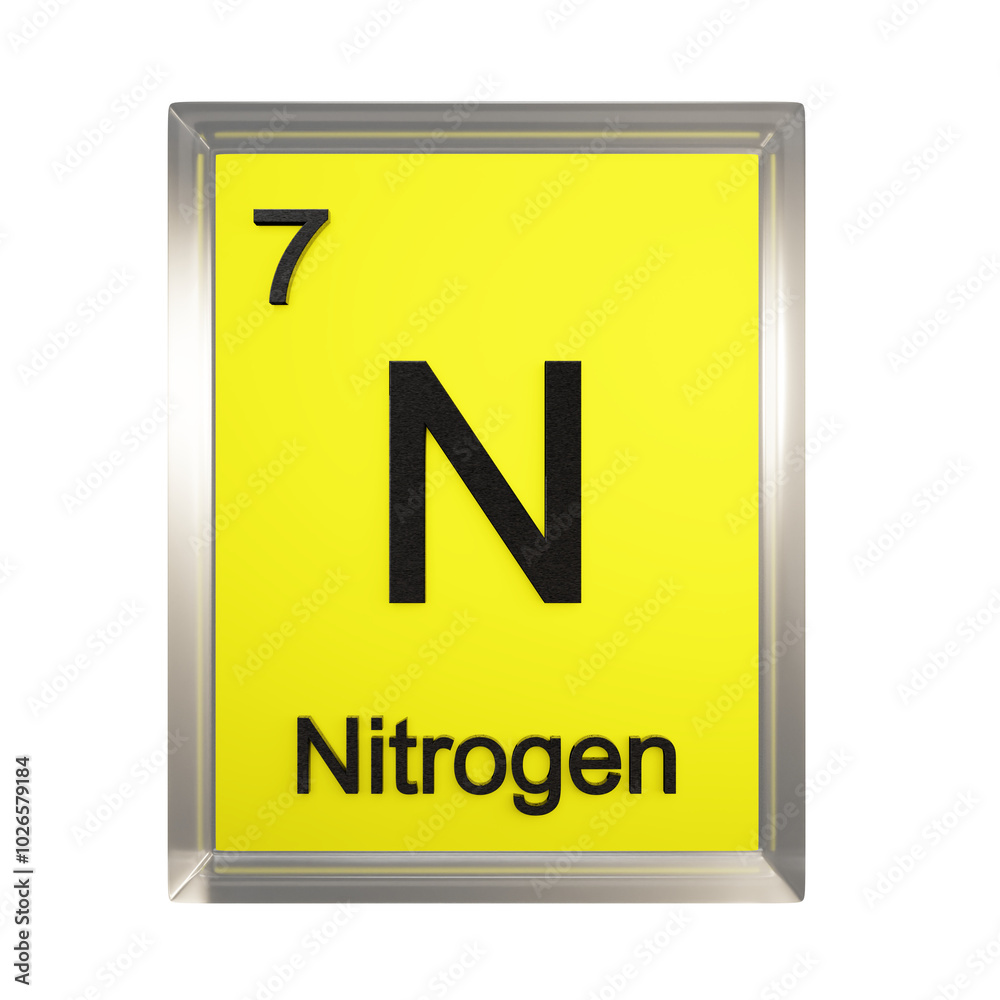 Nitrogen front - Periodic Table Element, Scientific and Educational Use ...