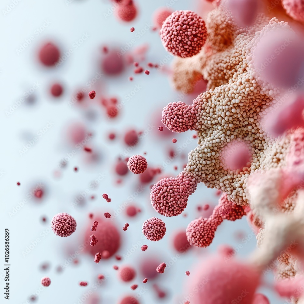 Skin biopsy under the microscope, showing cancerous cells invading ...