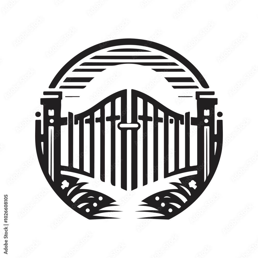 Creative Sliding Gate Silhouette Vector Designs for Digital and Print ...