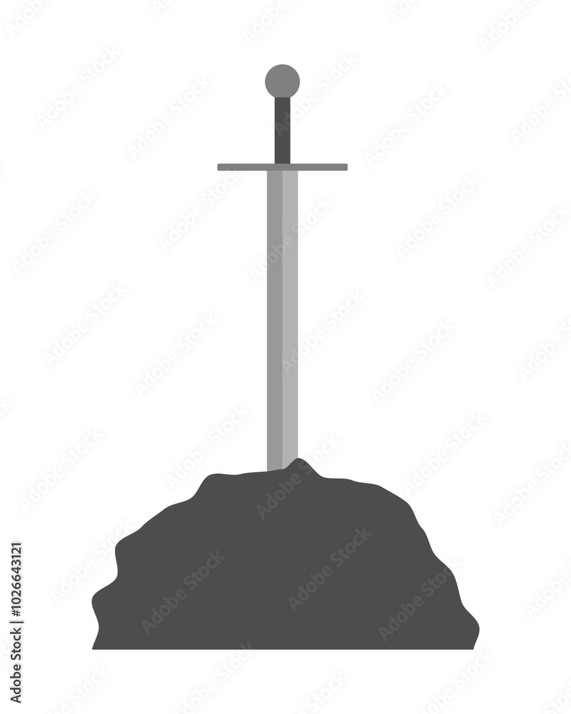 Sword in the stone. King arthur excalibur legend. Medieval mythology ...