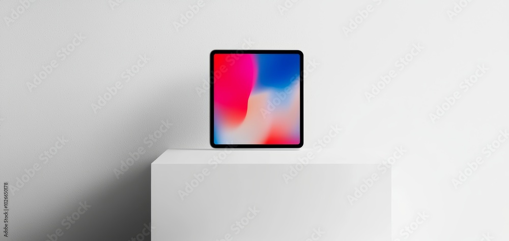 Sleek tablet with an edge-to-edge display and minimal bezels, floating ...