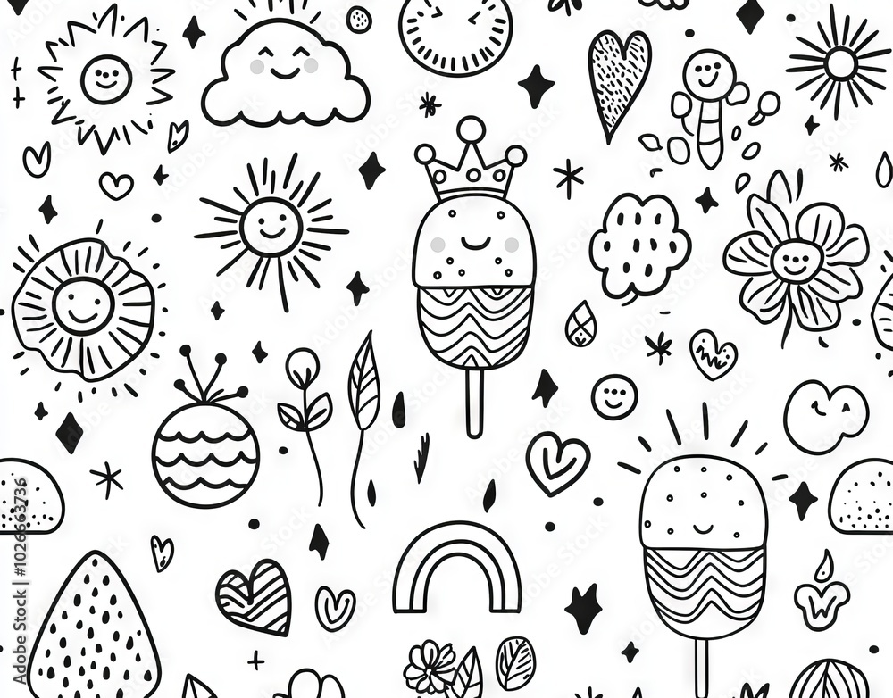 Coloring pages for kids and adults. Beautiful illustrations with ...