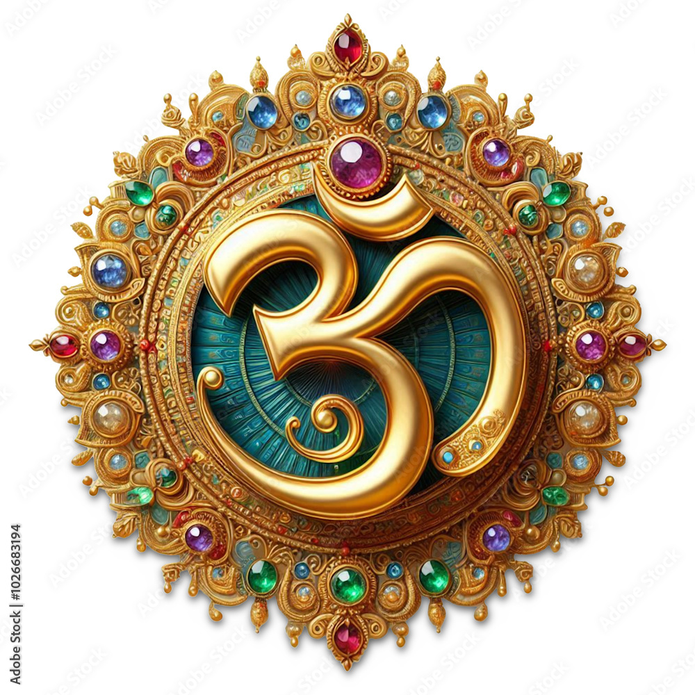 Indian Hinduism religious symbol golden text Om, aum, or oim meaning ...