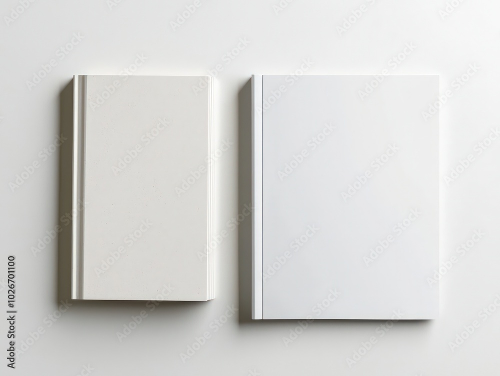 Blank magazine mockup set on a neutral white background for design ...