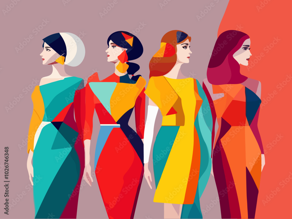 Multiethnic women group. Different cultures, ethnicity, hair and skin ...