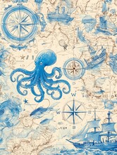 Vintage Old World Map Mermaid Free Stock Photo - Public Domain Pictures