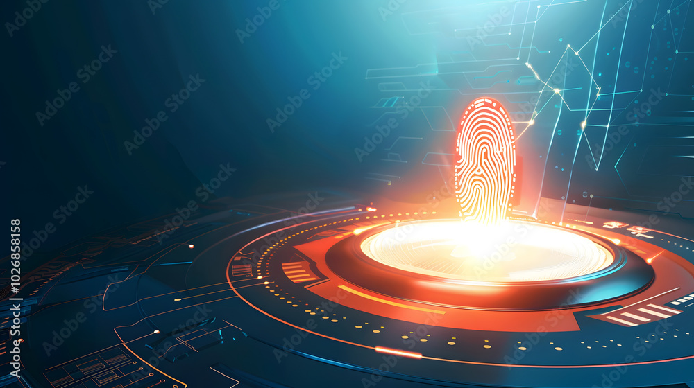 Biometric Access Control A Futuristic Scanner Verifying A Person S