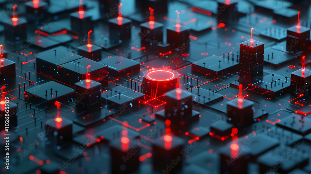 AI Monitoring Access Control: A futuristic control room with AI systems ...