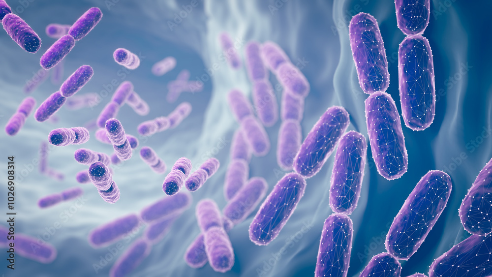Microscopic of Probiotics Bacteria, lactobacillus bacteria 3d ...