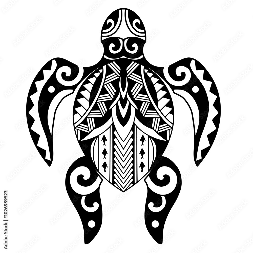 Stock-Vektorgrafik „Tribal turtle tattoo design Polynesian style ...