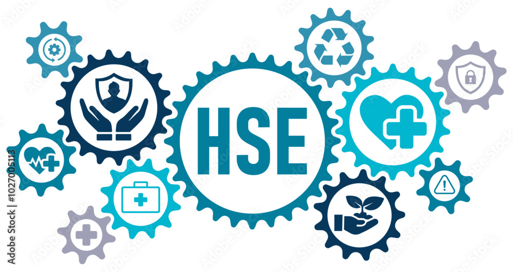HSE concept banner website web icons vector illustration with an icons ...