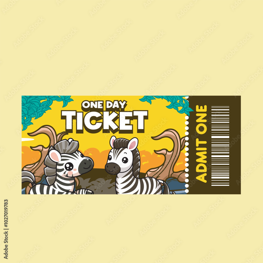 Vector Illustration of Zebra with Cute Zoo Vector Illustration ...