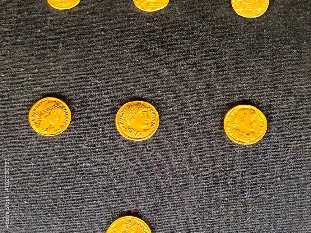 Cairo, Egypt, October 6 2024: Ancient gold coins in The National Museum ...