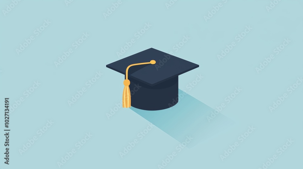 Graduation cap icon, symbolizing achievement and academic success ...